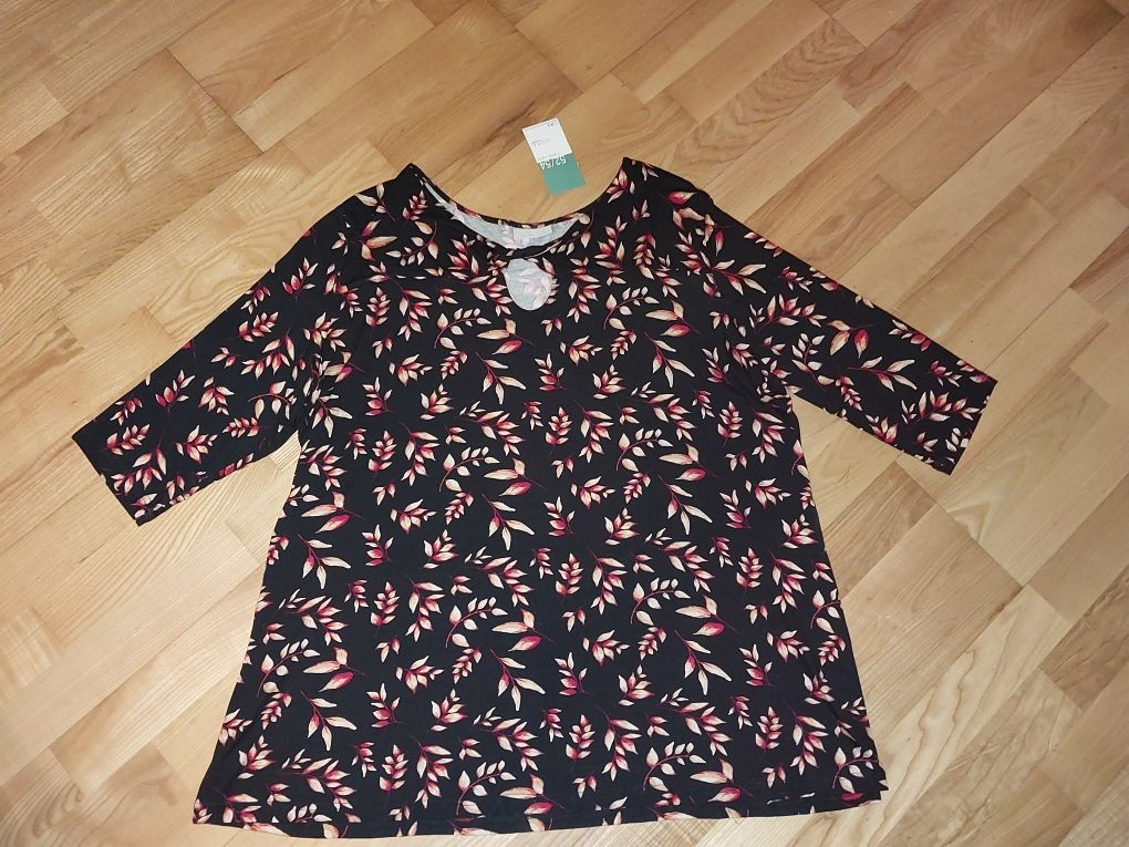 Piękna nowa bluzka tunika wiskoza 52 54 6xl duża plus size czarna wz ... Piękna nowa bluzka tunika wiskoza 52 54 6xl duża plus size czarna wz ...