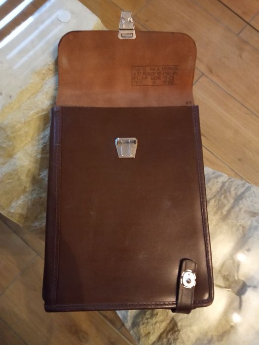 Radziecka Raportówka Oficerska skórzana, Mapnik, Aktówka, ZSRR orygina ...