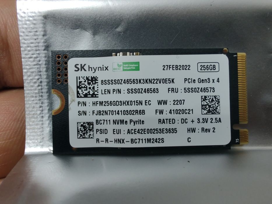 SSD SK hynix BC711 Pyrite 256GB M.2 2242 PCIE Gen3 x4 NVME: 1 100 грн ...
