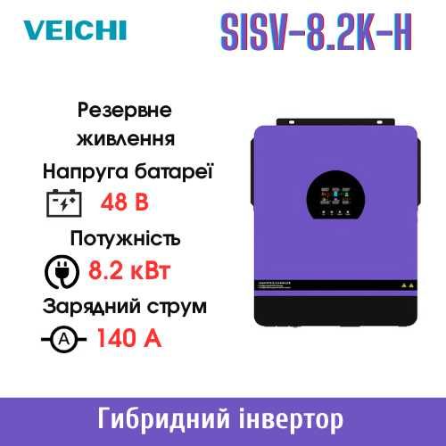 Гібридний інвертор VEICHI SISV-8.2K-H(TWIN) 8.2кВт: 34 000 грн ...