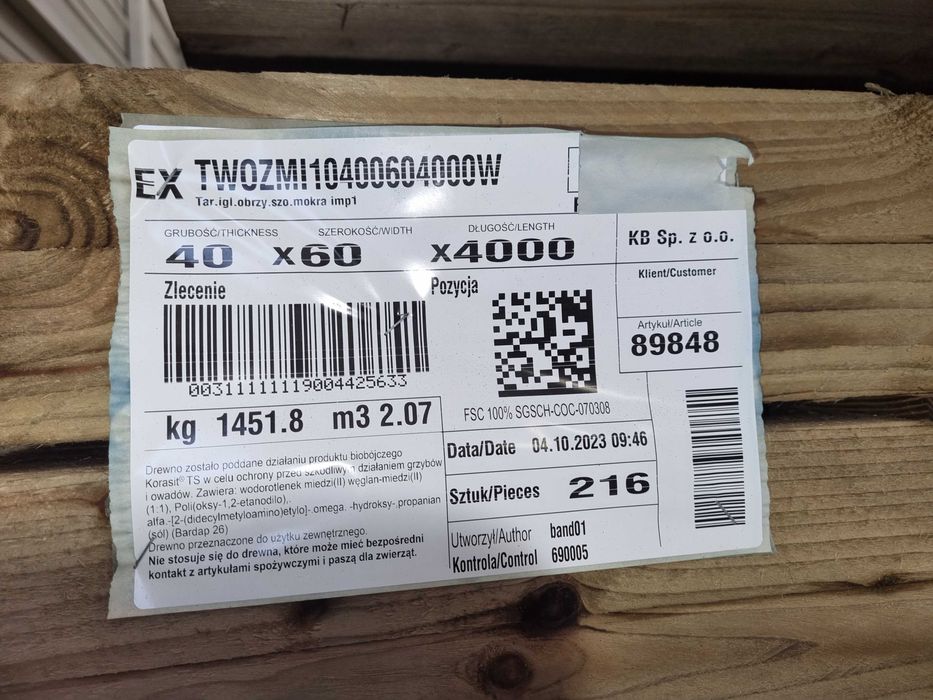 Łata dachowa łaty drewniane 40x60 impregnowane / kontrłaty Nowy Dwór Gdański • OLX.pl