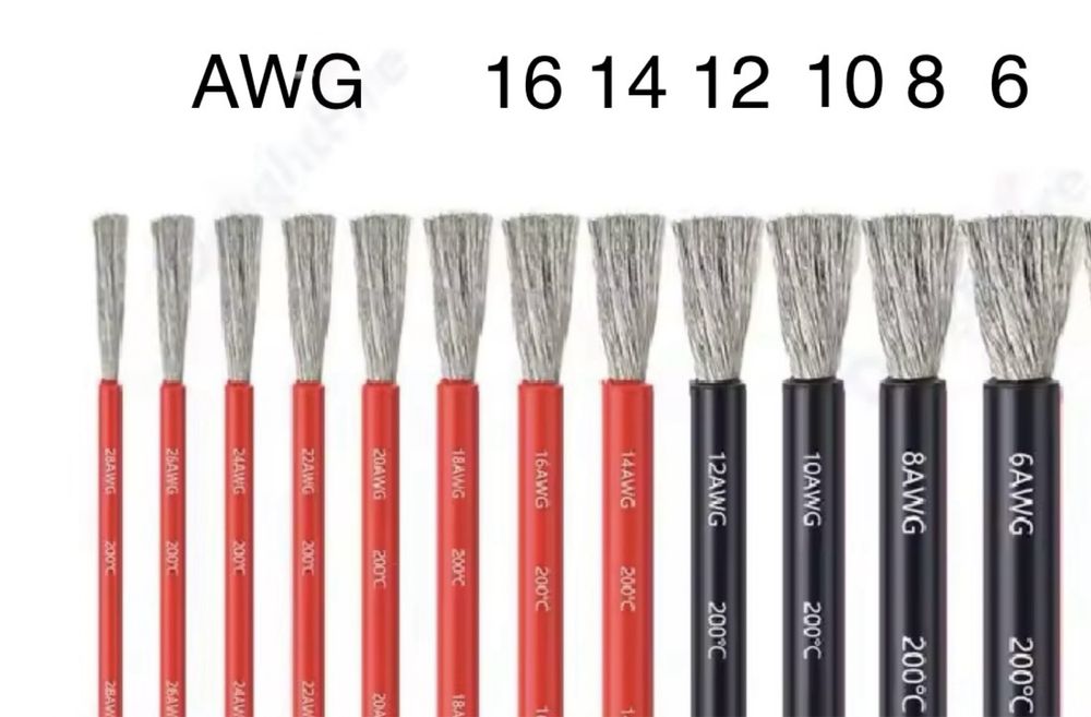 Провод силиконовий термостойкий AWG 6 AWG 8 AWG 10 AWG 12 AWG 14 A 16: 25 грн. - Електрика ...