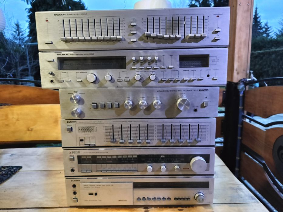 Zestaw vintage Unitra Radmor – amplituner, wzmacniacz, korektor, tuner ...