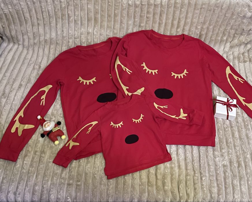 Новорічний Family Look світшот з оленями(фемелі лук для всієї родини ...