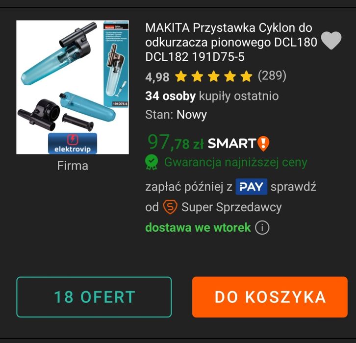 Odkurzacz makita DCL 282F akumulatorowy 18v 60w Konarzew • OLX.pl