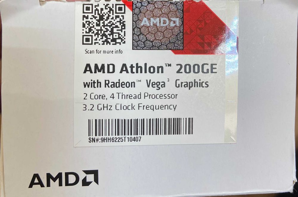 Процесор AMD Athlon 200GE 3.2GHz (4MB, Raven Ridge, 35W, AM4) Box: 1 ...