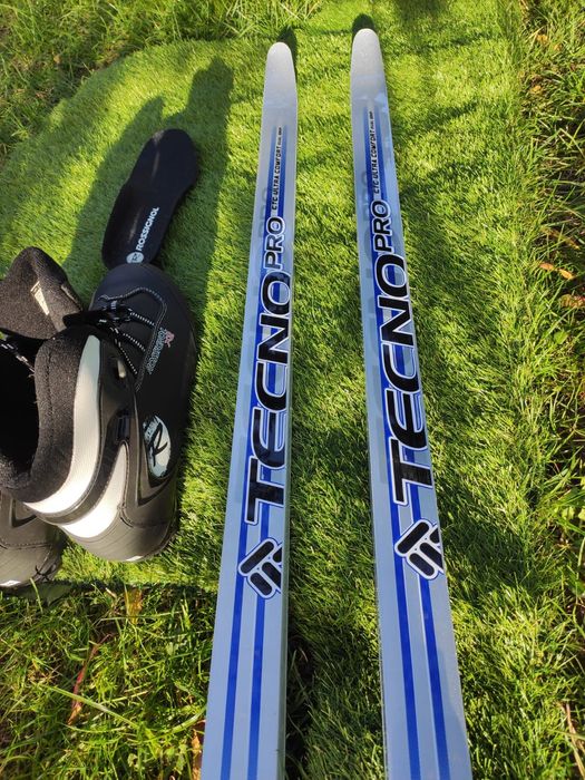 SUPER Zestaw Narty biegowe biegówki z łuską 197 cm z butami r45,29wkła ...