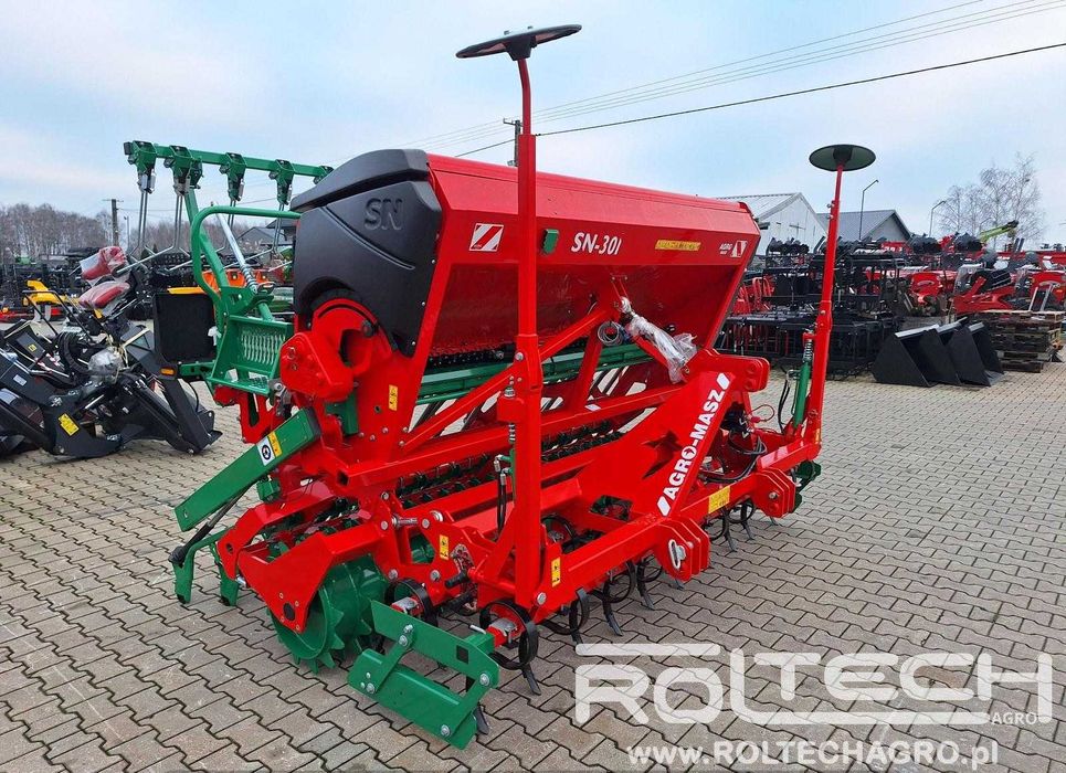Siewnik Zbożowy Nadbudowany AGRO-MASZ SN301 ANU 3m Stopkowy Talerzowy Koło • OLX.pl