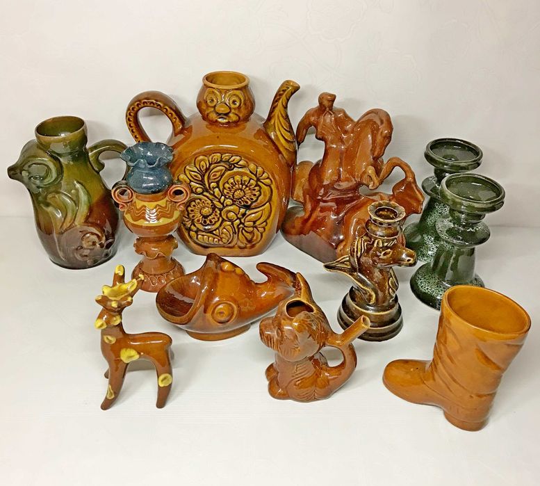 Керамические фигурки статуэтки СССР советские обливная майолика 200 грн Посуд кухонне