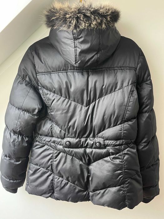 Czarna zimowa kurtka Glo Story, rozmiar XL – ciepła gruba długa kaptur ...