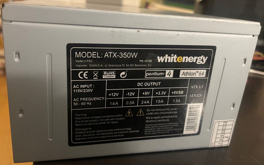 Zasilacz komputerowy whitenergy ATX-350W Łódź Śródmieście • OLX.pl