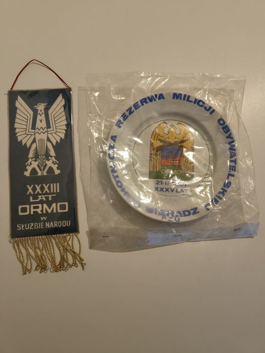 ORMO talerz proporczyk Milicja Obywatelska PRL Grudna • OLX.pl
