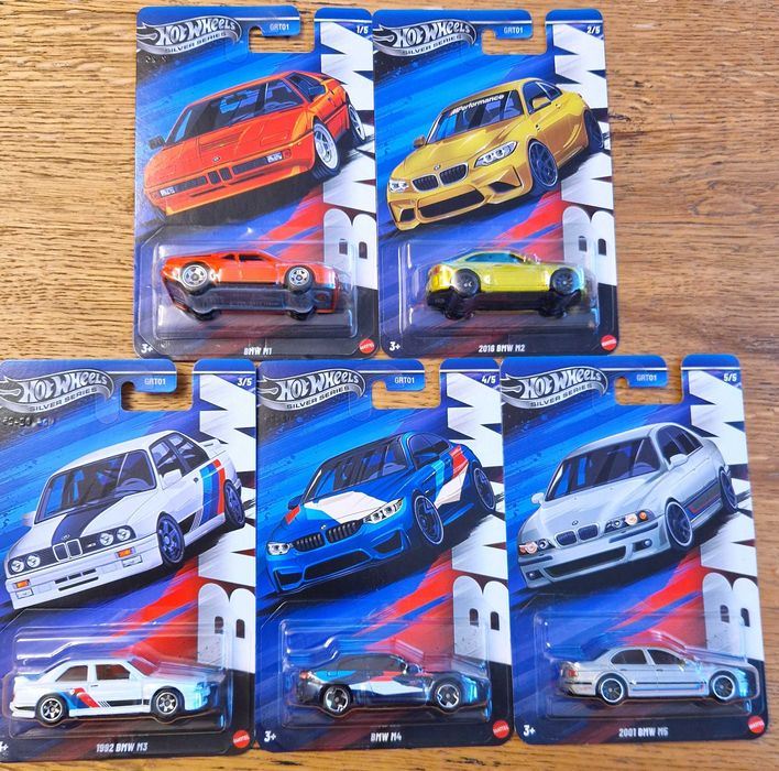 Hot Wheels BMW SET zestaw Silver SERIES M1 M2 M3 M4 M5 nowy Ruda Śląska ...