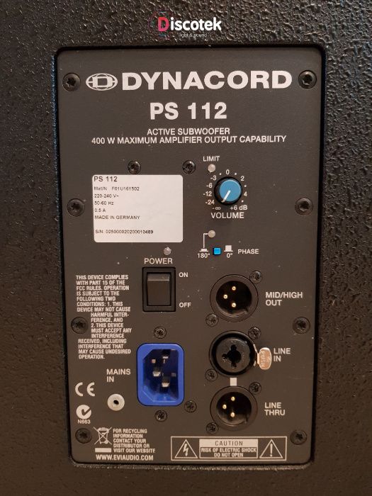 Dynacord D11A + PS112 | Aktywny zestaw | Pokrowce | RCF, FBT, QSC ...