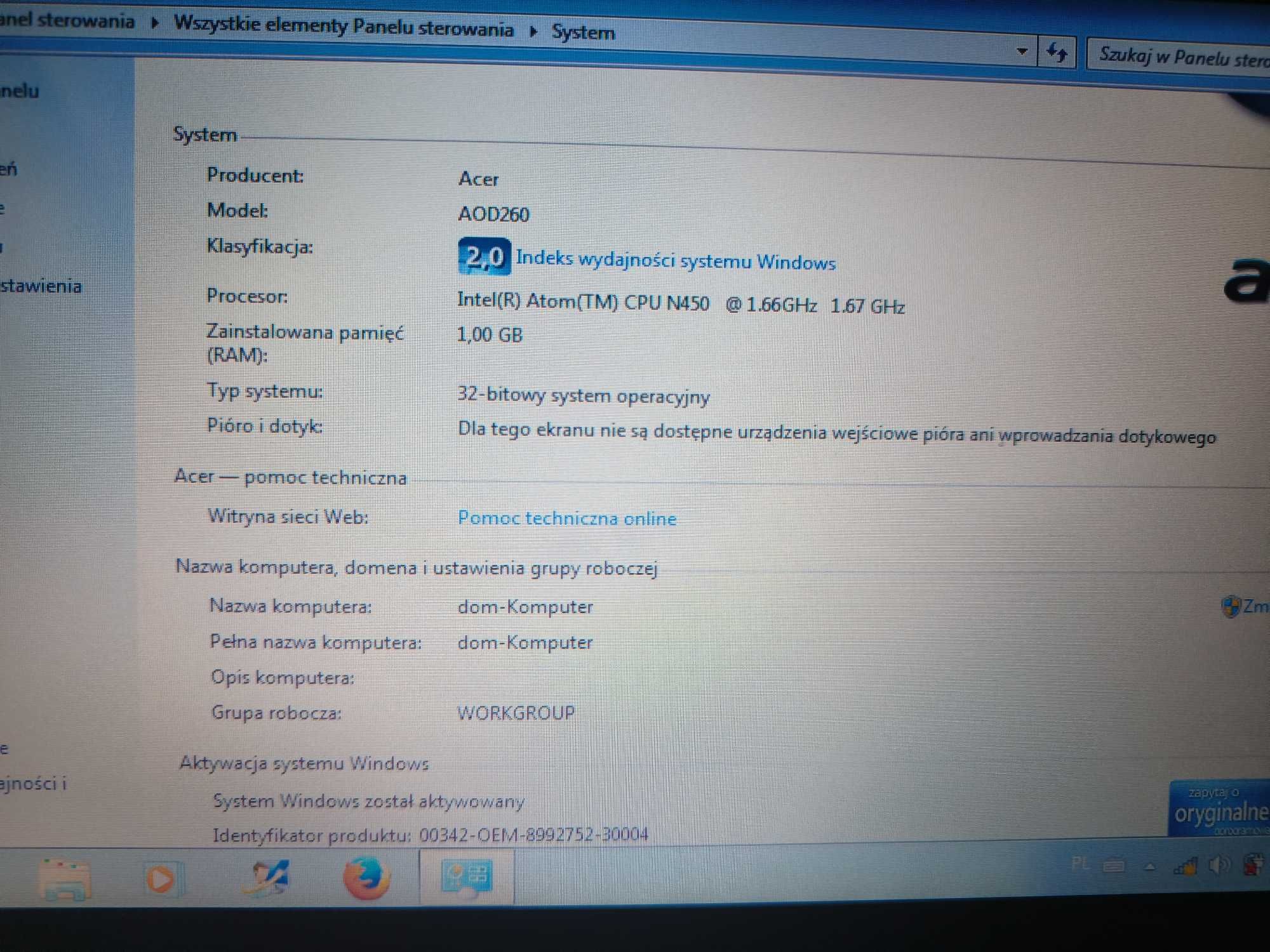 Acer Aspire One D260 Win7S Wiry • OLX.pl Acer Aspire One D260 Win7S Wiry • OLX.pl