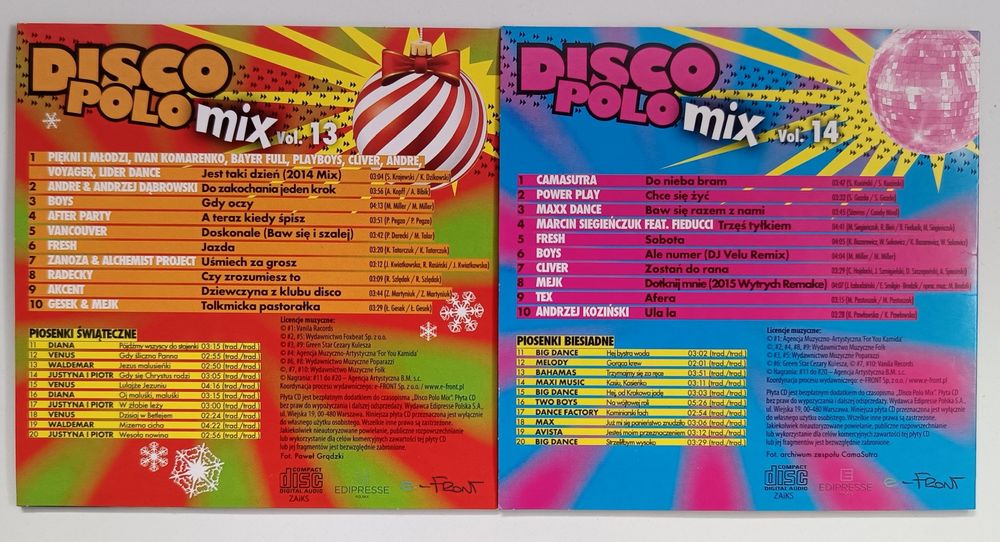 Zestaw Disco Polo Mix 1-14 Akcent Piękni I Młodzi Borys Cliver Andre ...