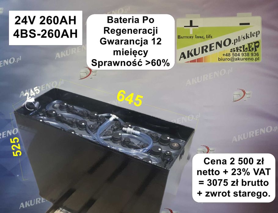 Akumulator do wózka widłowego 24V 500Ah Fotowoltaika, Bank Energii ...