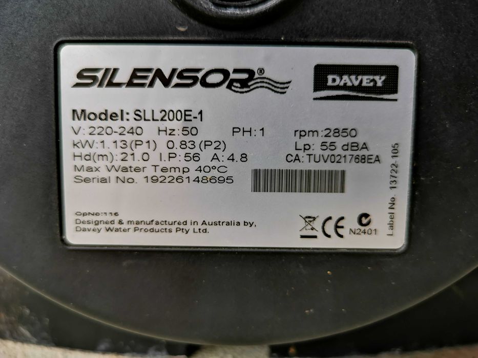 Bomba piscina Silensor Davey SLL200E-1 Quinta do Anjo • OLX Portugal