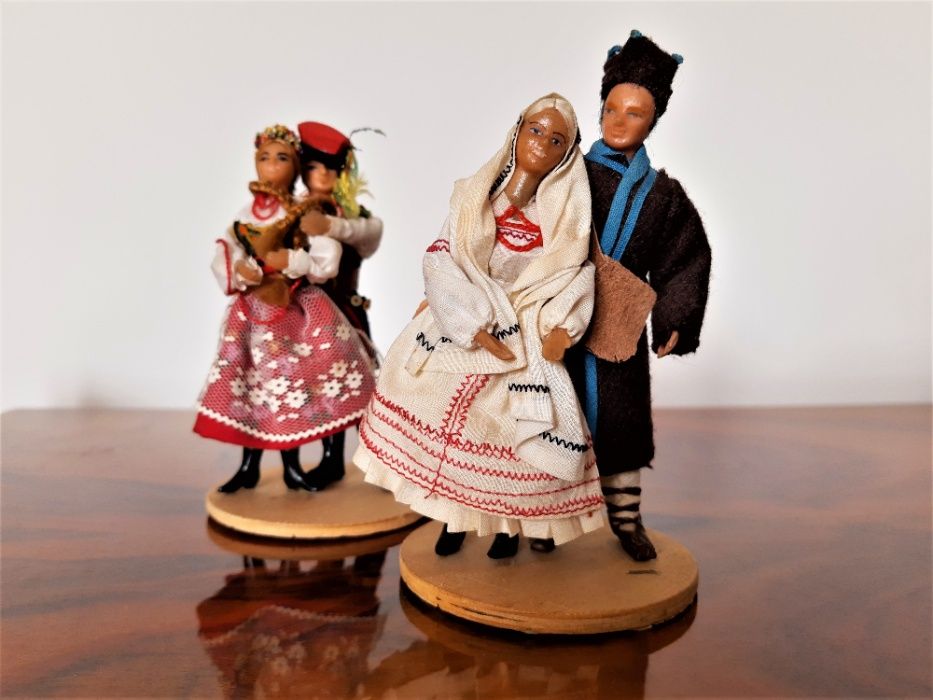 Cepelia Lalka Lalki Regionalne Ludowe Para Biłgorajska PRL Vintage ...