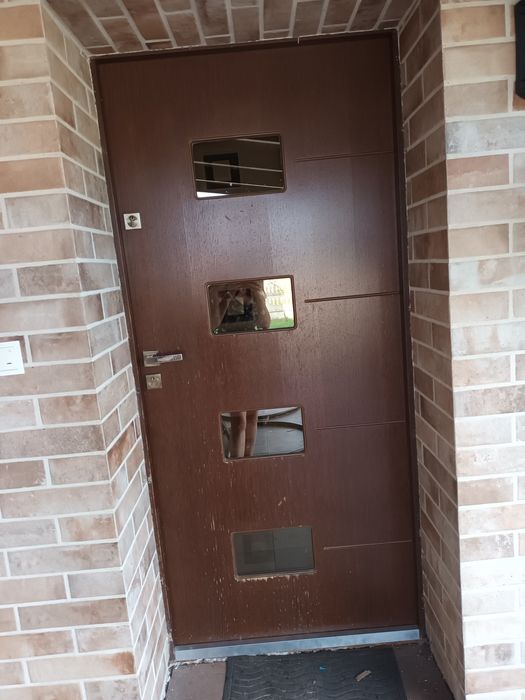 Drzwi zewnetrzne drewniane solidne Strzyżew • OLX.pl