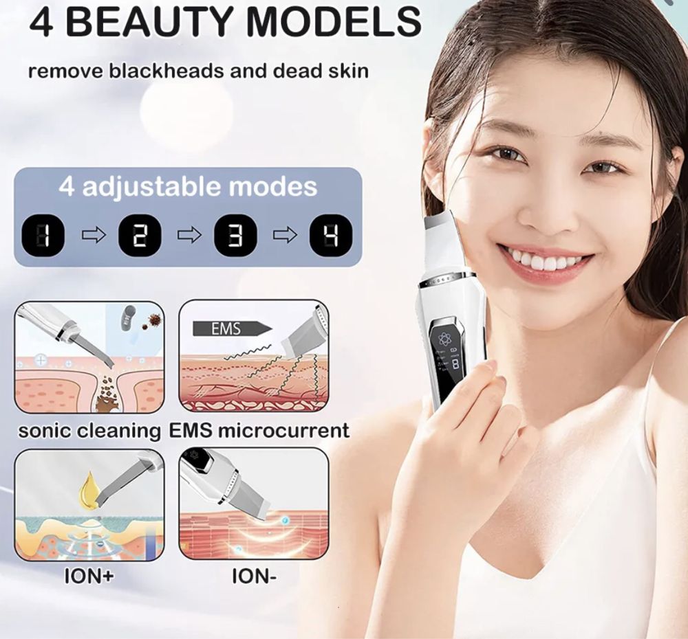 Ультразвуковий скрабер для обличчя Ultrasonic Facial Beauty Device: 255 ...