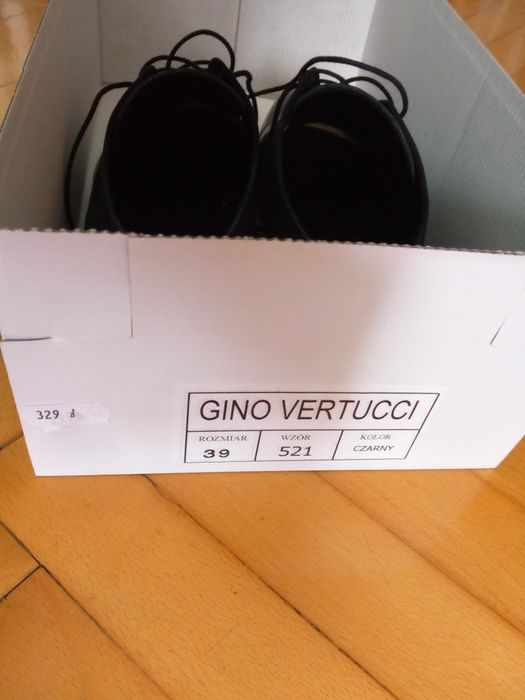 Buty skórzane eleganckie męskie młodzieżowe Gino Vertucci rozm. 39 ...