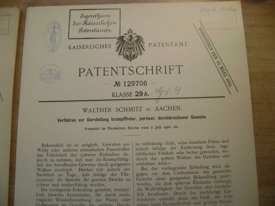 Starocie z PRL - Militaria = Patent niemiecki = Zestaw 2 oryginały ...