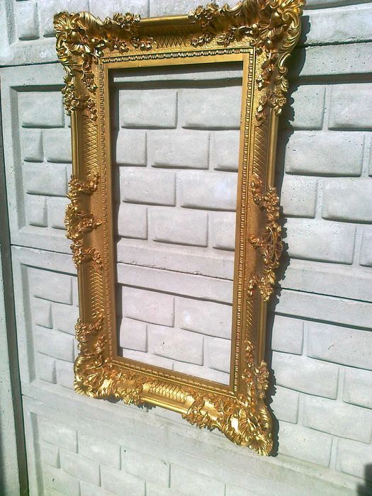 Rama ozdobna stylowa złota do obrazu lustra ramka oprawa rzeźbiona ...