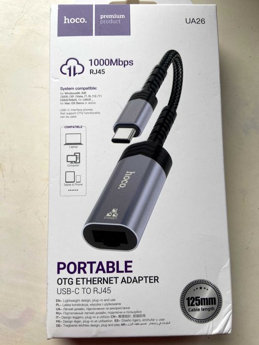 Адаптер перехідник Перехідник HOCO ethernet adapter UA26 RJ45 Type-C ...