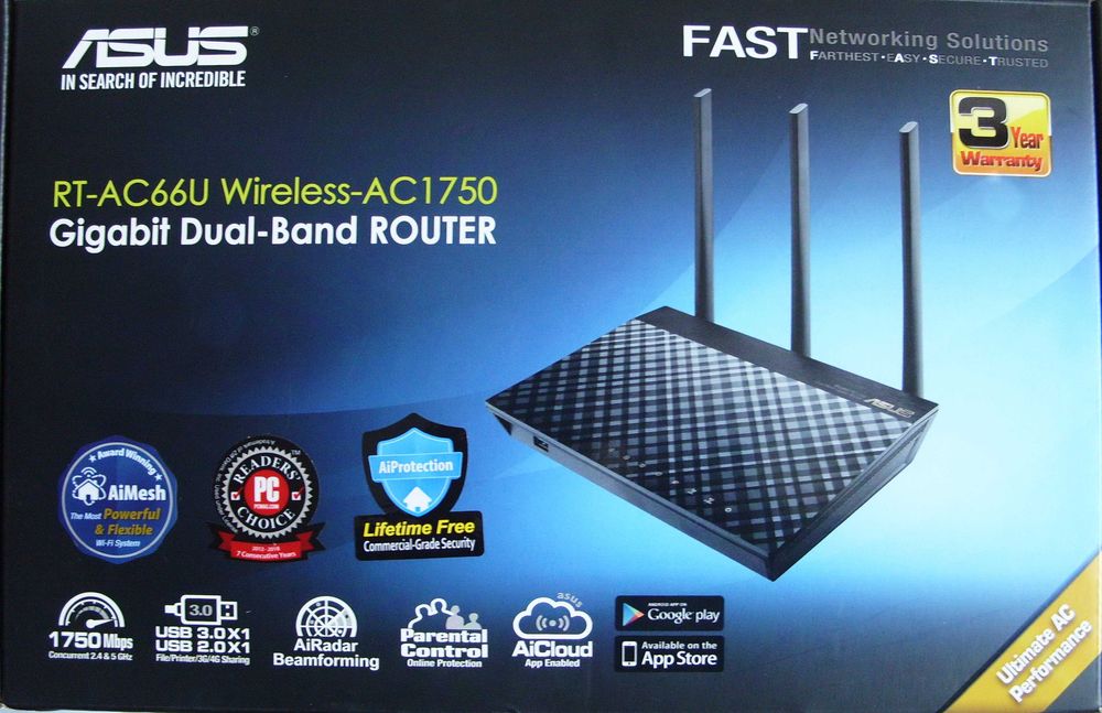 Роутер Asus RT-AC66U B1 Gigabit AC1750 (2,4 и 5 ГГц): 3 140 грн ...