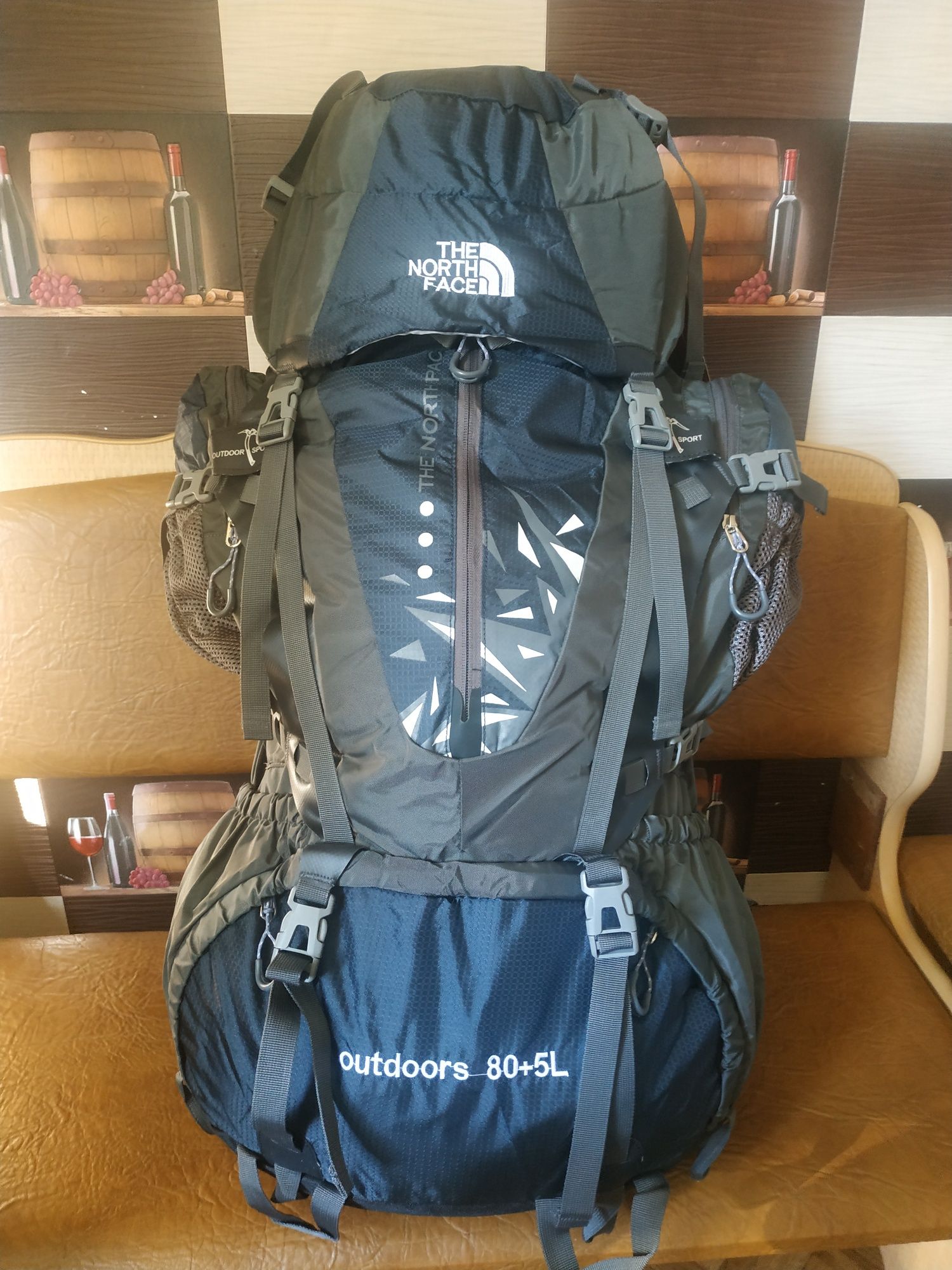 Рюкзак походный туристический The North Face 80+5 литров качественный ...