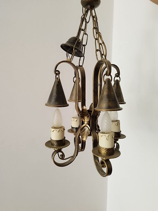 Candeeiro teto suspensão modelo vintage rústico ferro bronze Covilhã E ...