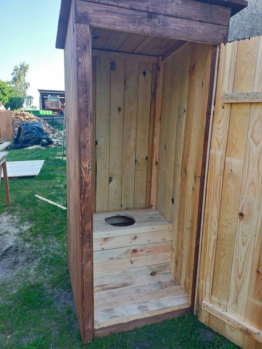 WC drewniane latryna wychodek slawojka kibel na budowę lub działkę ...