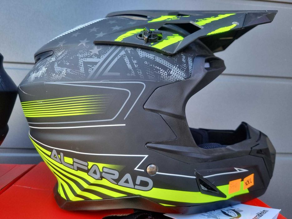 NOWY KASK ALFARAD! Zółty i Pomarańczowy ! AF-91 ! Cross i Quad ...