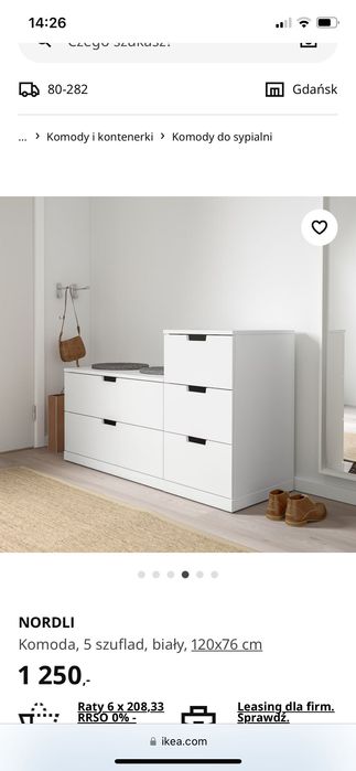 Biała komoda ikea Nordli Gdańsk Jasień • OLX.pl