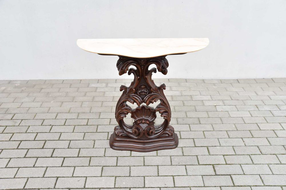 KONSOLA STOLIK SZAFKA do przedpokoju po renowacji Antyk marmurowy blat ...