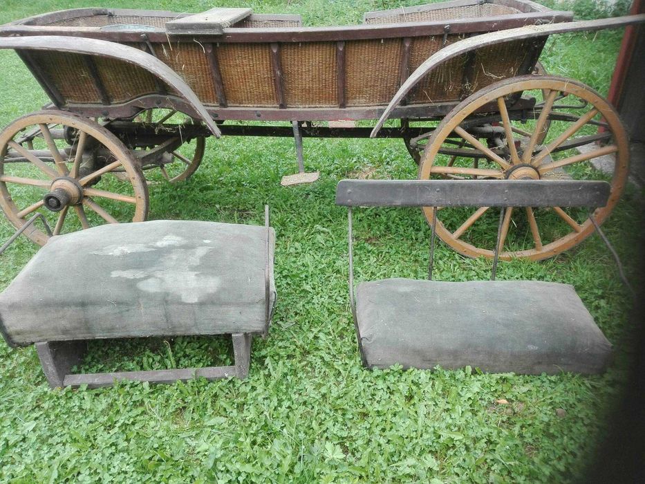 Bryczka konna półkoska na resorach wyplatana ręcznie Cięcina • OLX.pl