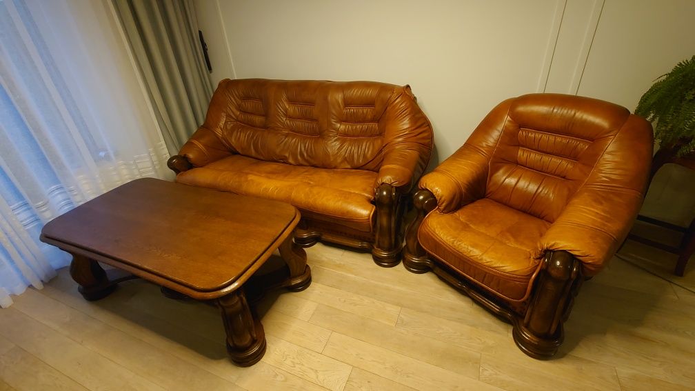 Sofa kler stolik fotel skóra dębowe meble Toruń • OLX.pl Sofa kler stolik fotel skóra dębowe meble Toruń • OLX.pl