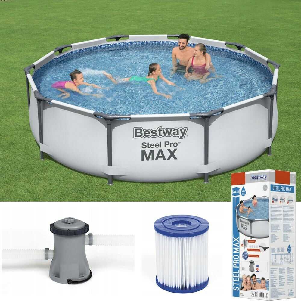Basen stelażowy ogrodowy 366 x 76 BESTWAY 56416 pompa+filtr Wyprzedaż ...