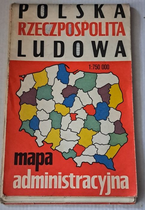 Polska Rzeczpospolita Ludowa- mapa administracyjna. Lubin • OLX.pl