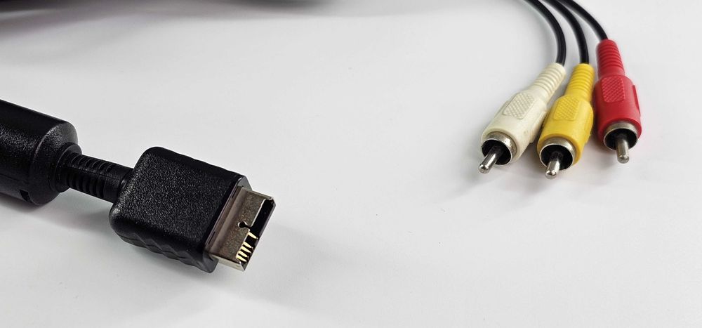 Sony Playstation 1 PS1 PSX One PS2 2 oryginalny kabel AV 3x chinch RCA ...