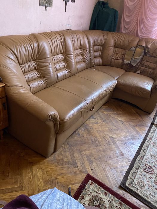 Куток ліжко розкладний шкіряний 8 600 грн Меблі для вітальні Стрий на Olx