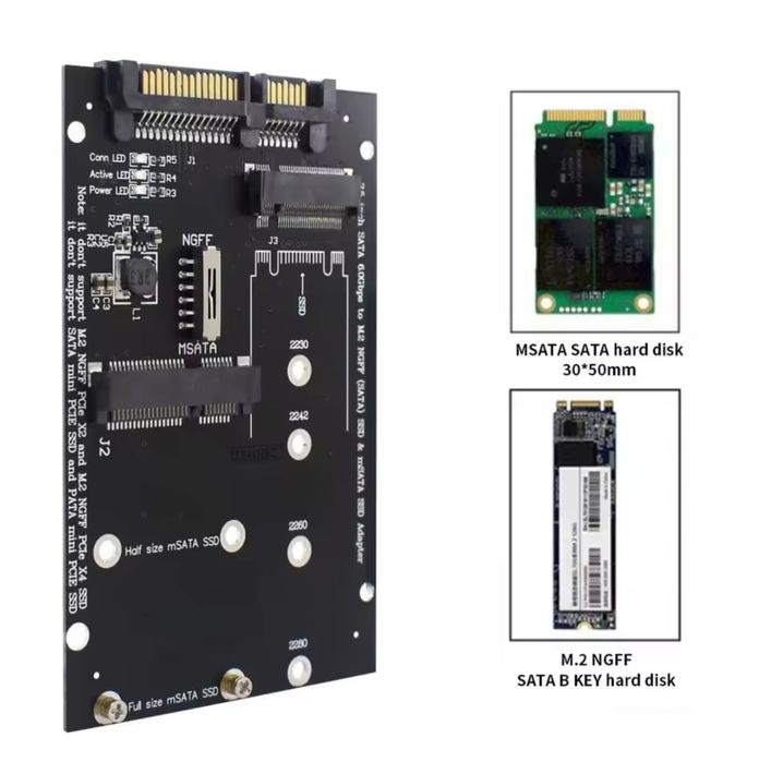 M.2 NGFF Msata SSD To SATA 3.0 2.5 Адаптер M2 PCI SSD: 120 грн. - Настільні комп'ютери Ізмаїл на Olx