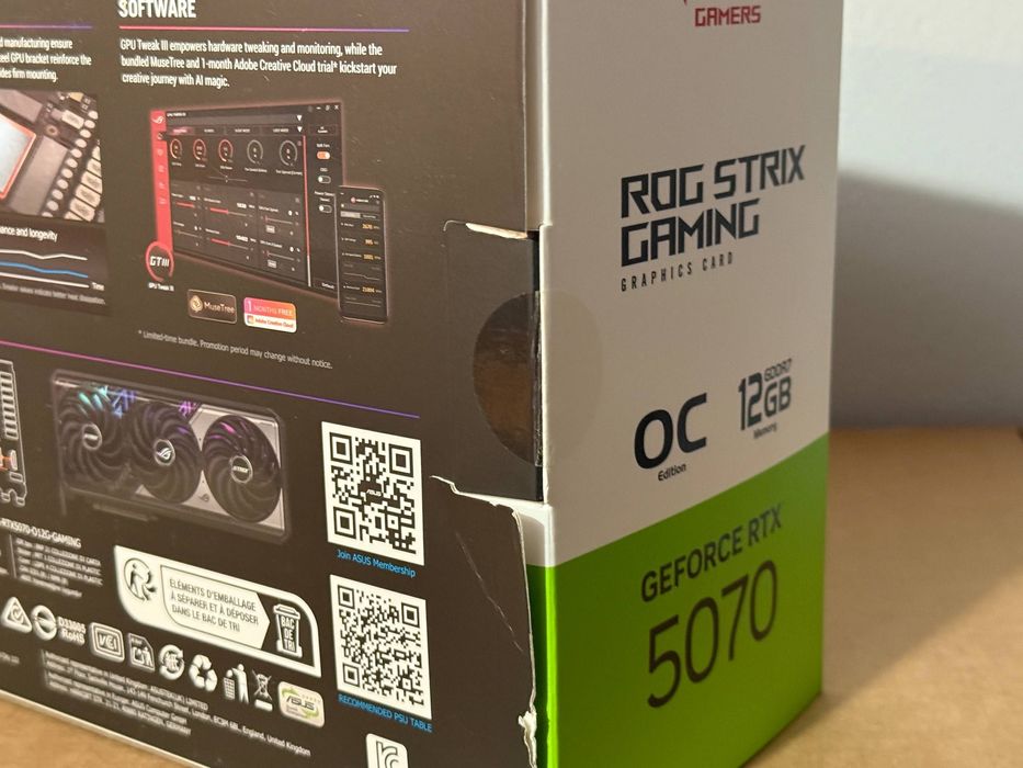 Karta Graficzna Asus GeForce RTX 5070 ROG Strix OC 12GB GDDR7 Nowa! Białystok Bacieczki • OLX.pl