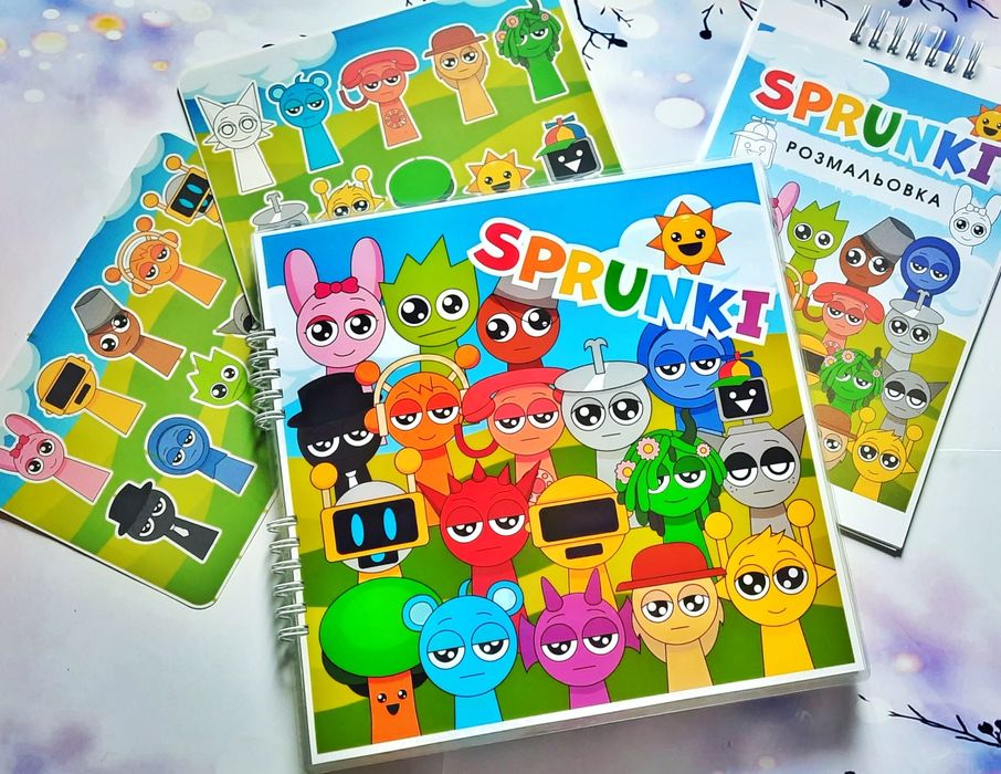 Спрункі спранкі спунки спанки sprunki гра на липучках ліпучках альбом ...
