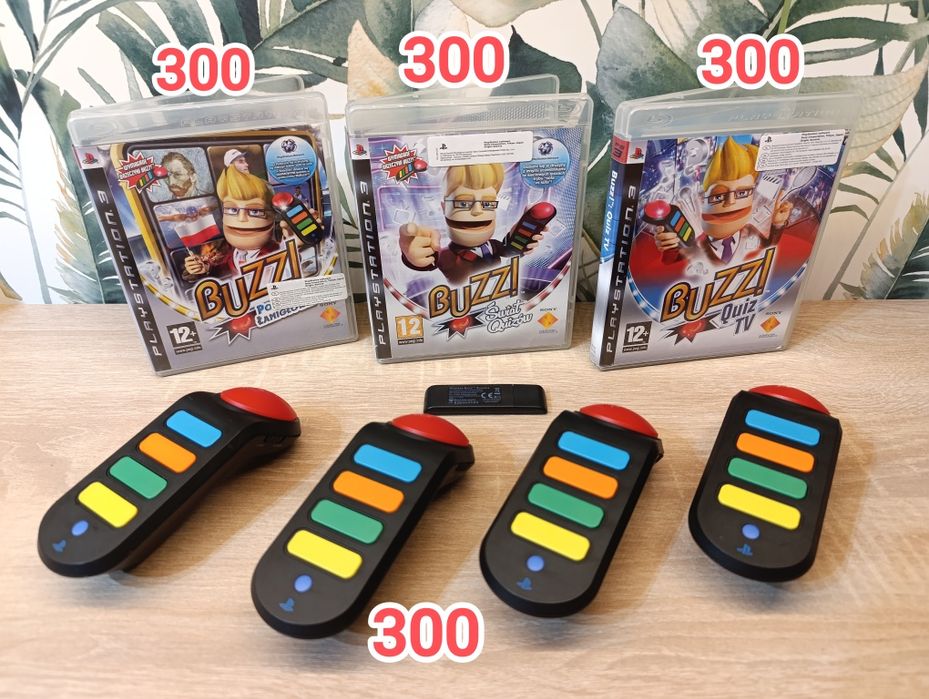 Buzz ps3 * Zestaw 4 Buzzery + Odbiornik USB * Mega STAN * gry Sierpc ...