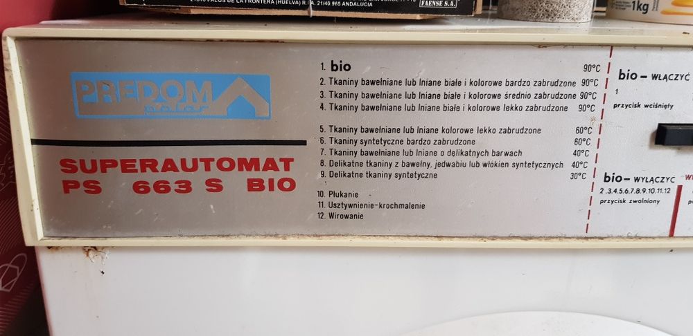 PREDOM POLAR superautomat PS 663 S BIO pralka Kałkowskie • OLX.pl