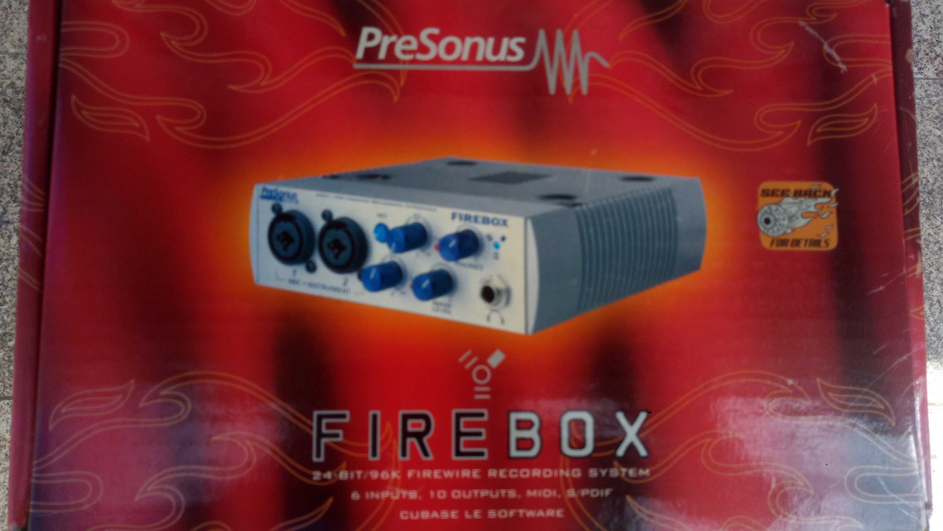Presonus Firebox 24bit/96k 6 inputs, 10 outputs com Cubase LE software ... Presonus Firebox 24bit/96k 6 inputs, 10 outputs com Cubase LE software ...