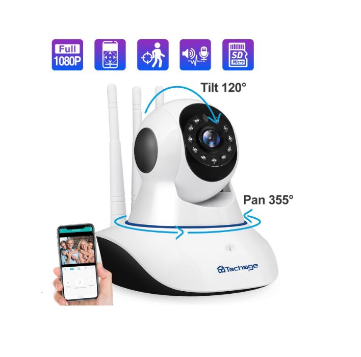 Câmera Vídeo Vigilância WIFI 1080P • Rotativa Interior • Auto Tracking ...