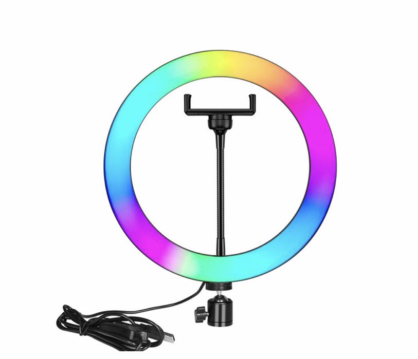 Кольцевая RGB лампа 33 см MJ33 + Штатив 2м селфи-лампа для блогеров: 475 грн. - Аксесуари для ...